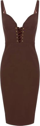 Elisabetta Franchi Minikleid mit überkreuzten Details - Braun