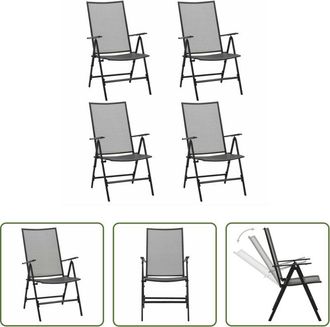 vidaXL Mesh Stuhl - Klappst&uuml;hle 4 Stk. Mesh Stahl Anthrazit