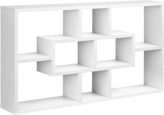 HOMCOM Homcom - tagère murale bibliothèque avec 8 cubes 85 x 14,5 x 47,5 cm blanc