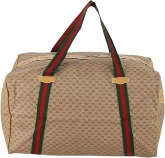 Gucci unisex, Pre-owned, Beige, Taille: ONE Size Sac de voyage Pre-owned avec garniture Web