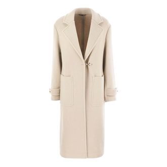 Fay Femme, Manteaux, Beige, Taille: 38 FR Manteau Crois&eacute; Beige Clair en M&eacute;lange de Laine
