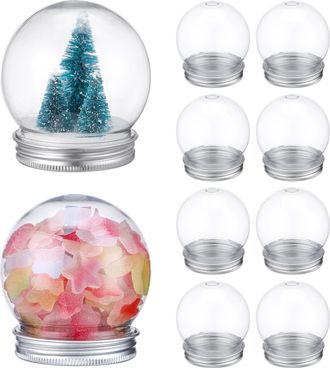 Yarnow 10 Schneekugeln Mit Abschraubfunktion DIY- Aus Durchsichtigem Kunststoff Befüllbares Glas Für DIY-Bastelarbeiten Weihnachtsdekoration Heimdekoration 1