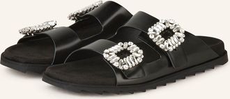 Roger Vivier Pantoletten Slidy Viv Mit Schmucksteinen schwarz
