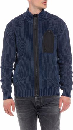Replay Herren UK2755 Strickjacke, 782 Stone Blue, S