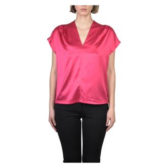 Pinko Breve Satin Bluse - - Blouses & Shirts - Damen - Rosa - S