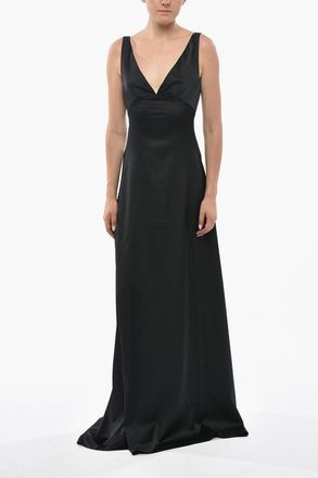 Dsquared2 Maxi-Kleid Aus Satin Mit V-Ausschnitt Dsquared2