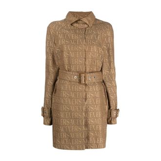 Versace Femme, Manteaux, Beige, Taille: 36 FR Belted Manteaux