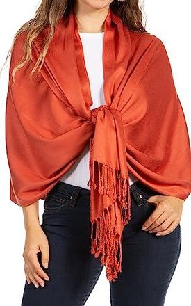 Sakkas 198cm x 71cm Textile Bio Bambou (rayonne) Doux Couleur Unie Pashmina Châle/Echarpe/Etole - Rust
