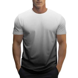 Generic T-shirt l&eacute;ger &agrave; col rond pour homme, tendance, extensible, confortable, l&eacute;ger, respirant, d&eacute;contract&eacute;, manches courtes, entra&icirc;nement en plein air, Bla
