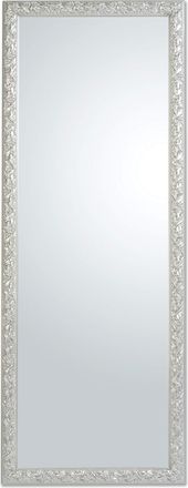 MO.WA Spiegel Wandspiegel Modern Silber Ganzkörperspiegel 55x145 Holzrahmen klassisch Schlafzimmer Flur Lehnspiegel Garderobespiegel Ankleidespiegel Wohnzim