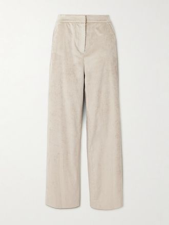 Veronica Beard Grigore Hose Mit Weitem Bein Aus Cord Aus Einer Baumwollmischung - Neutral