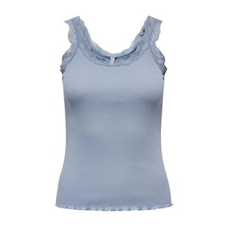 Only Tanktop mit Spitzenbesatz - - Tops - Damen - Blau - XS