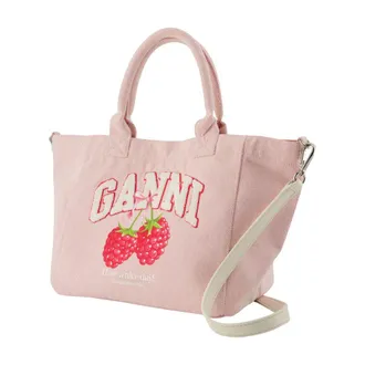 Ganni Womens Easy Shopping Tote Pink Cotton