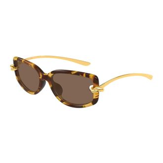 Bottega Veneta Lunettes de soleil rectangulaires Knot - Femme - Accessoires - Brun - Taille: 59 MM