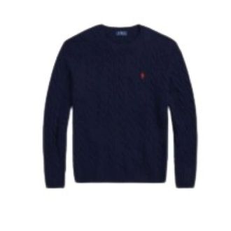 Polo Ralph Lauren Pull en laine et cachemire torsad&eacute; - Homme - Pulls - Bleu - Taille: XL