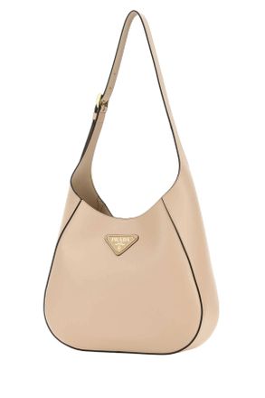 Prada Womens Powder Pink Leather Shoulder Bag Travertinon Borse A Mano