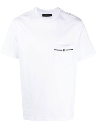 Amiri T-Shirt mit Brusttasche - Wei&szlig;