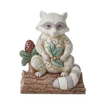 Enesco Jim Shore Heartwood Creek White Woodland Waschb&auml;r und Tannenzapfen, 10,2 cm, mehrfarbig