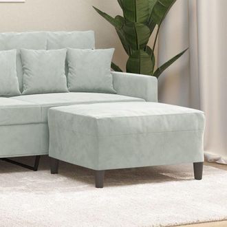 vidaXL Fu&szlig;hocker Hellgrau 70x55x41 cm Samt Vidaxl