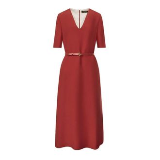 Fabiana Filippi Pullover mit V-Ausschnitt und Spitzeneinsatz - - Dresses - Damen - Rot - 2XS