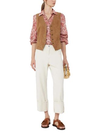 Weekend by Max Mara Suede Waistcoat - Brown