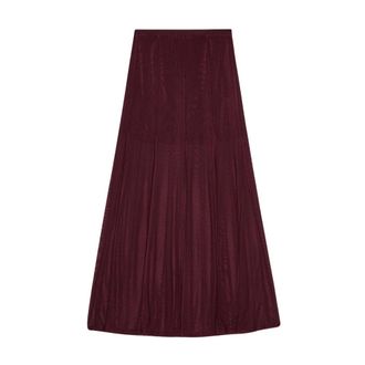 Remain Eleganter Mesh Plissierter Midi-Rock - - Skirts - Damen - Braun - L