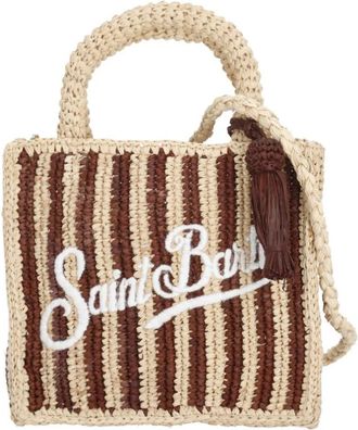 Saint Barth Femme, Sacs, Brun, Taille: ONE Size Mini Sac Vanity en Raphia