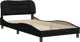 vidaXL Bettgestell ohne Matratze Hvar Schwarz 100x200 cm Stoff Vidaxl