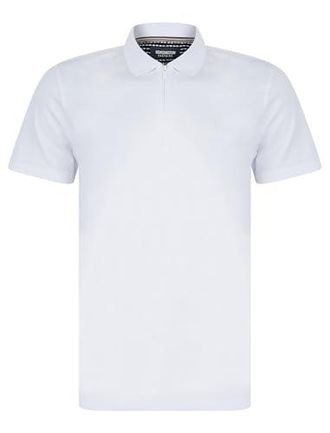 Kensington Eastside Wells Polo en jersey de coton avec col zipp&eacute; pour homme, Blanc brillant, L