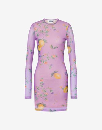 Moschino Robe en maille imprim&eacute;e - Violet