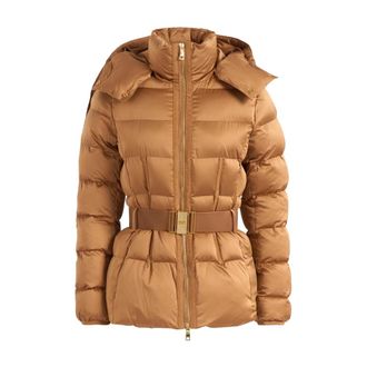 Elisabetta Franchi Sail Fabric Puffer Jacket - - Jackets - Damen - Braun - L