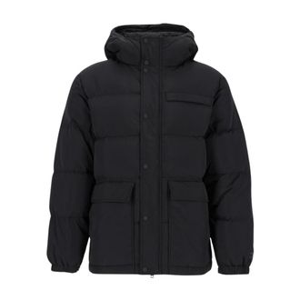 Maison Kitsun&eacute; Gesteppte Daunenjacke mit Kapuze - - Jackets - Herren - Schwarzk - M
