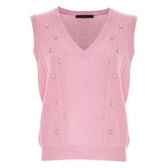 Kocca Femme, Pulls, Rose, Taille: 44 FR Pull en maille torsad&eacute;e orn&eacute; de strass