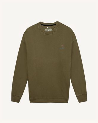 Faguo Sweat col rond vert olive fonc&eacute; coton - FANGO
