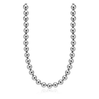 Nialaya unisex, Accessoires, Gris, Taille: S Collier de perles m&eacute;tallis&eacute;es 10 mm