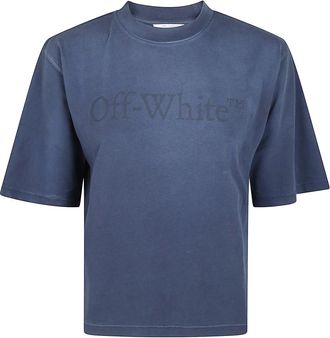 Off-white Femme, Tops, Bleu, Taille: 40 FR Boxy Logo Tee
