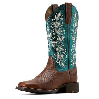 Ariat Bottes western rondes &agrave; bout carr&eacute; pour femme, Beasty Brown, 5.5 X-Narrow
