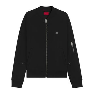 HUGO BOSS Homme, Vestes, Noir, Taille: S Bomber Noir avec Poignets Côtelés