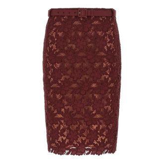 Self Portrait Guipure-Spitzen-Midirock - - Skirts - Damen - Rot - XS