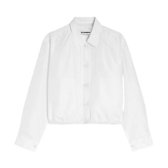 Jil Sander Femme, Vestes, Blanc, Taille: 42 FR Blouson Technique en Faille