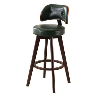 Generic 87 cm hohe Barhocker, drehbar, gepolstert, mit Armlehnen, Holzbeine ohne Armlehnen, Sitzfl&auml;che und R&uuml;ckenlehne aus PU-Leder, modernes schwarzes Finish