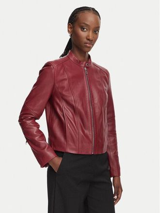 HUGO BOSS Lederjacke Saleste1 50545625 Rot Regular Fit