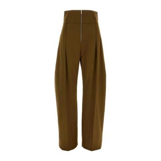 Ferragamo Soyseed Schlamm Wollmischung Hose - - Trousers - Damen - Braun - S