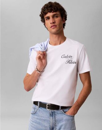 Calvin Klein Jeans T-shirt &agrave; logo graphique resort - Blanc