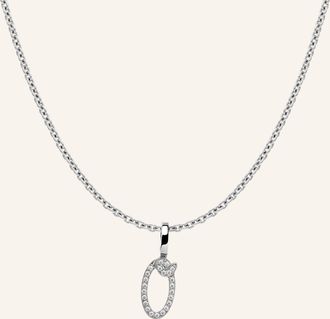 Cada Cada Kette Tiny Diamond Letter O silber