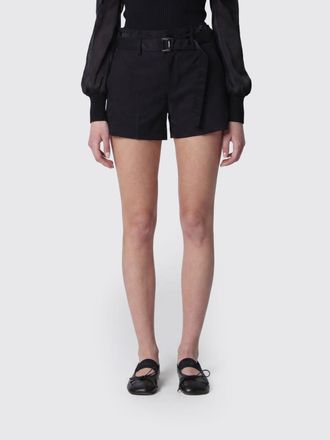 sacai Short taille mi-haute en m&eacute;lange de laine avec ceinture r&eacute;glable