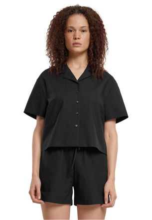 Urban Classics Damen Bluse Ladies Seersucker Shirt, Weite Bluse für Frauen, Kurzarm, erhältlich, Größen XS-5XL