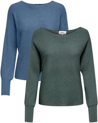 Only Langarmshirt Pullover mit Fledermausärmel im Doppelpack