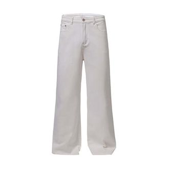 Generic Jean Homme Jeans Homme Jean Automne Streetwear Micro Raccourci Ample Coupe Droite - Volume Large Tendance pour Look Urbain Affirm&eacute;