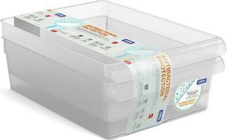 Rotho LOFT K&uuml;hlschrank Organizer 3er Set, antibakteriell, BPA-frei, transparente Aufbewahrungsboxen mit Griff, transparent, 3-teiliges Set
